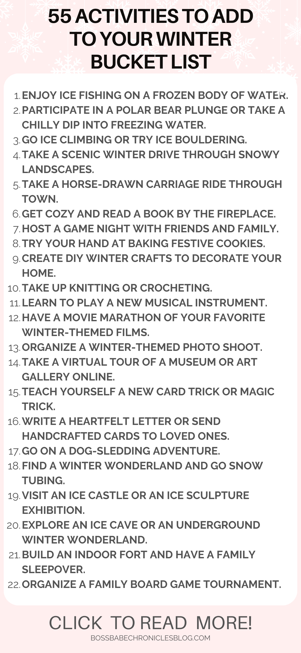 55 Must-Try Activities to Add to Your Winter Bucket List - Boss Babe ...