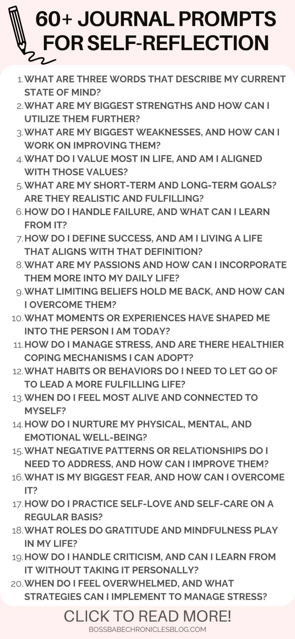 60+ Powerful Journal Prompts for Self-Reflection - Boss Babe Chronicles