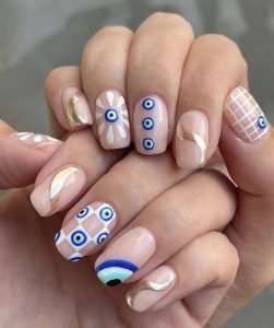 40+ Gorgeous Evil Eye Nail Designs You Must Try - Boss Babe Chronicles