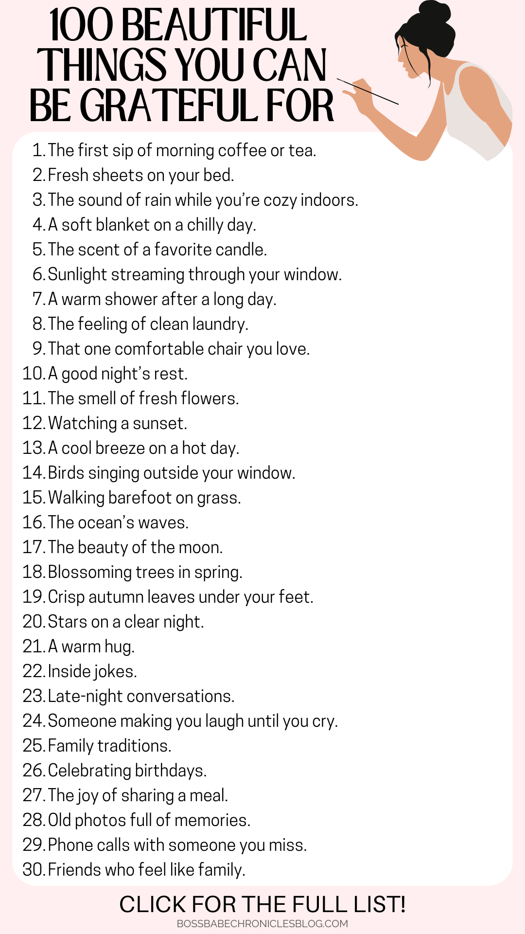 100 Beautiful Things You Can Be Thankful For - Boss Babe Chronicles